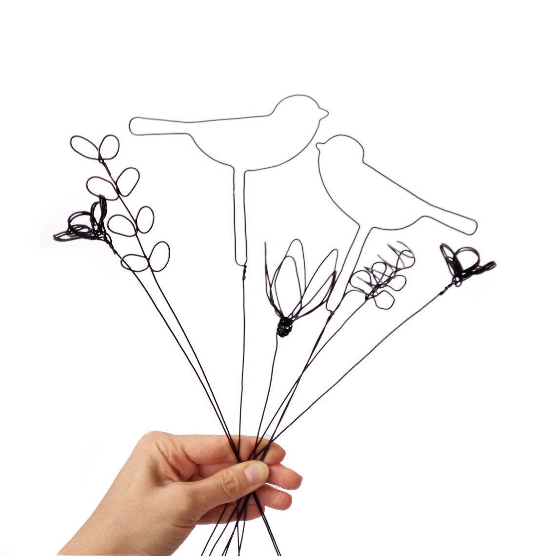 Art Objects Lovely Wire Birds Wire Art Home Decor Black Bird - Etsy