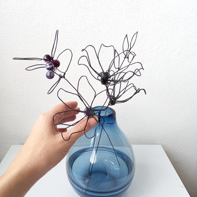 Wire Art Flowers for Home Decoration Lovely Sculpture Gift - Etsy