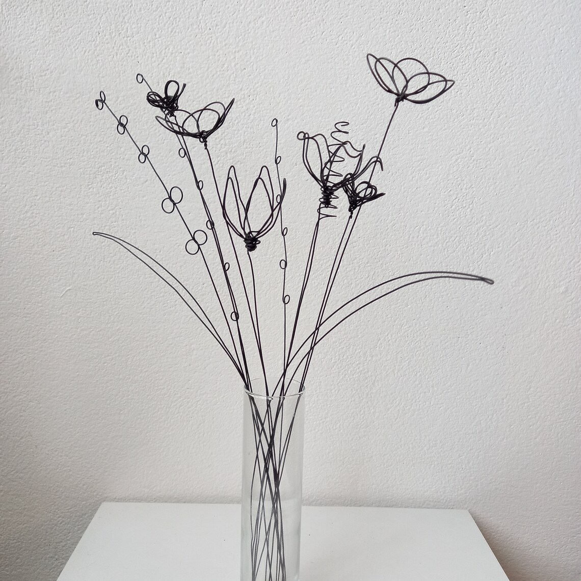Bouquet Wire Art Flowers Lovely Home Decor Living Room - Etsy