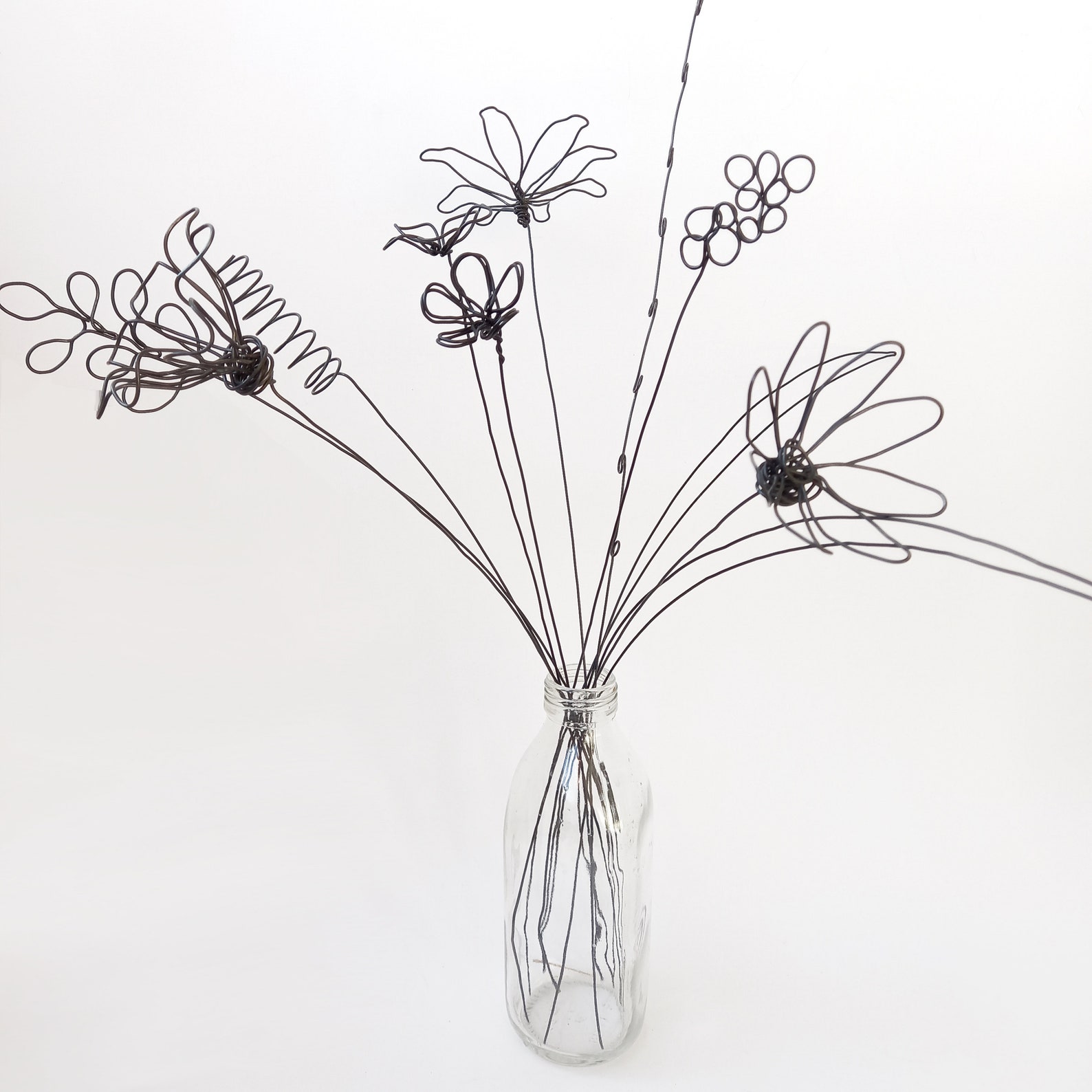 Bouquet Wire art flowers Lovely home décor Living room | Etsy