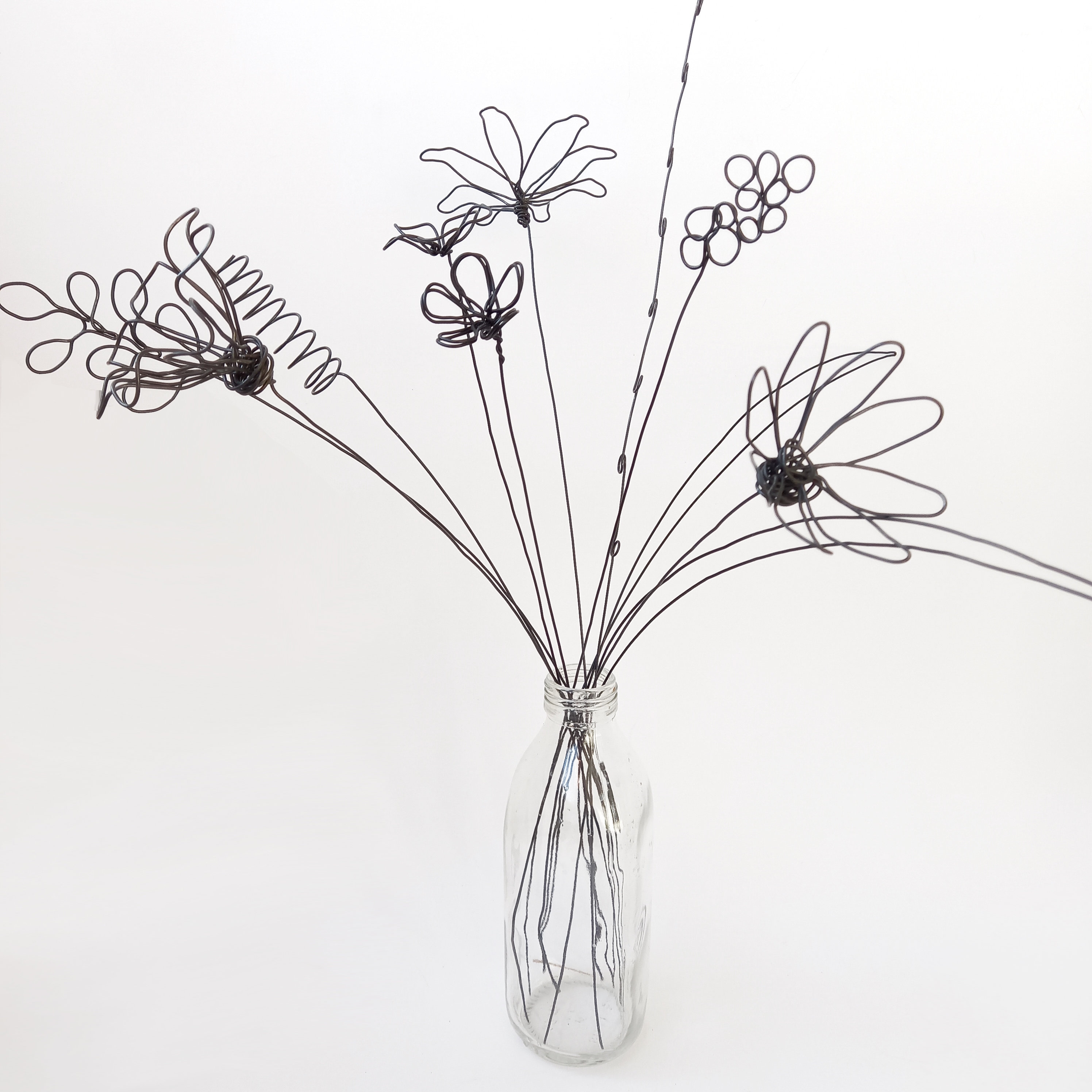 Bouquet Wire art flowers Lovely home décor Living room | Etsy