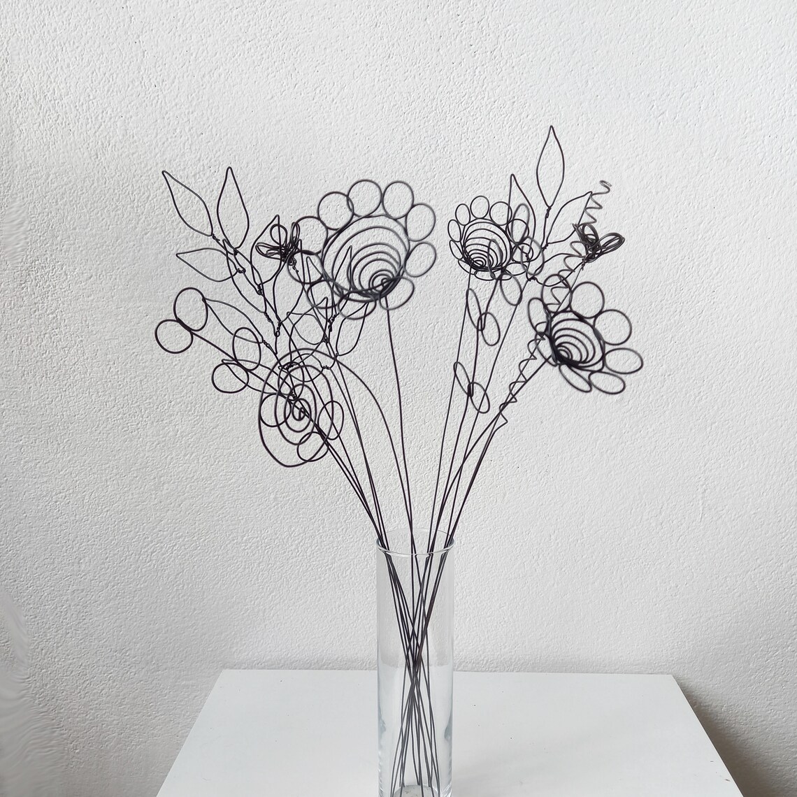 Artistic Flower Bouquet of 3D Wire Flowers for Home - Etsy