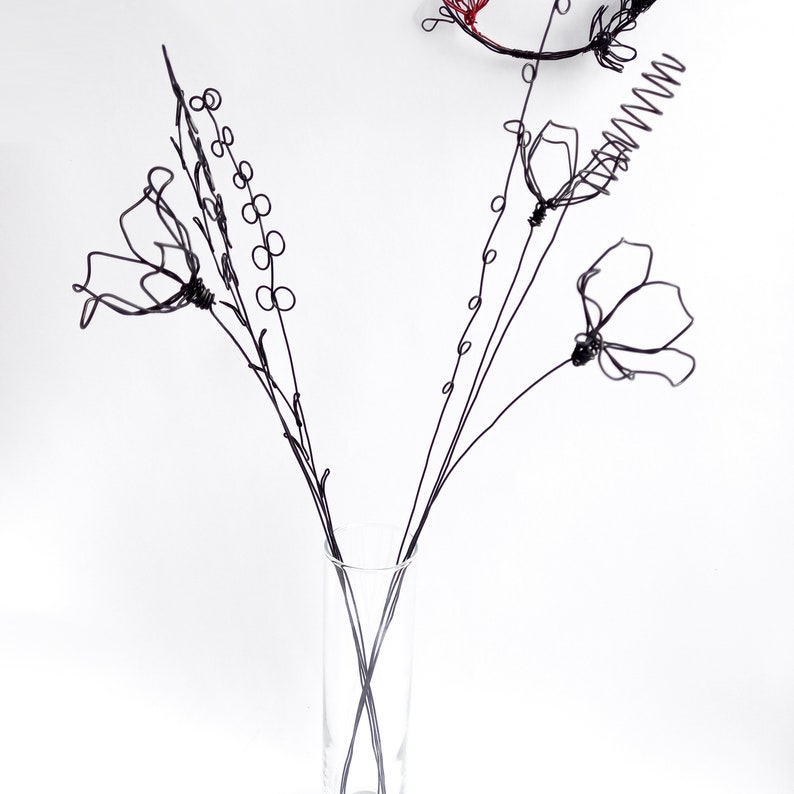 Floral Bouquet Wire Art Flowers Lovely Home Décor Living Room - Etsy