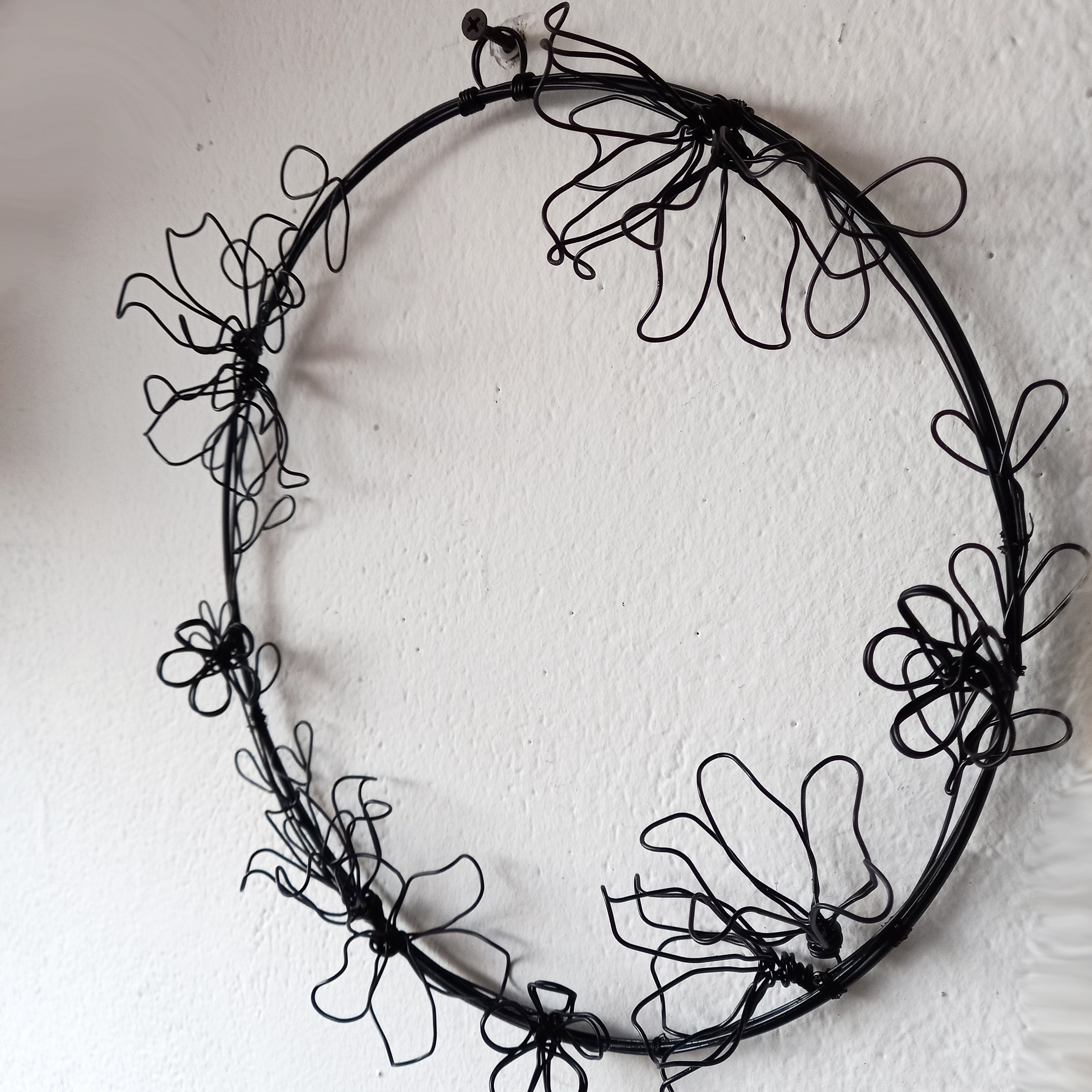 Wire ART Wall Decor Home Decoration Wire Floral Wreath - Etsy