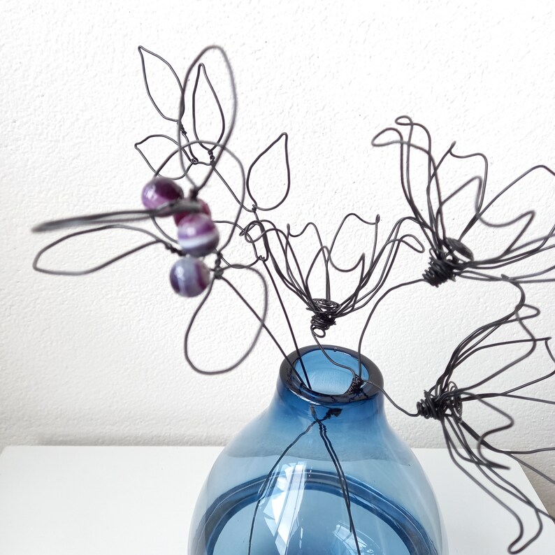 Wire Art Flowers for Home Decoration Lovely Sculpture Gift - Etsy
