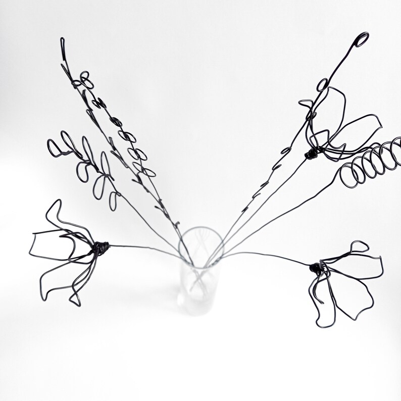 Floral Bouquet Wire Art Flowers Lovely Home Décor Living Room - Etsy