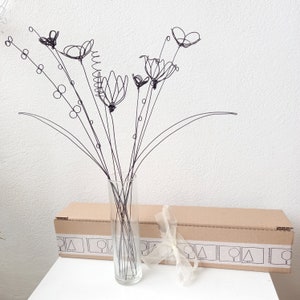 Bouquet Wire Art Flowers Lovely Home Decor Living Room Decoration Wire ...