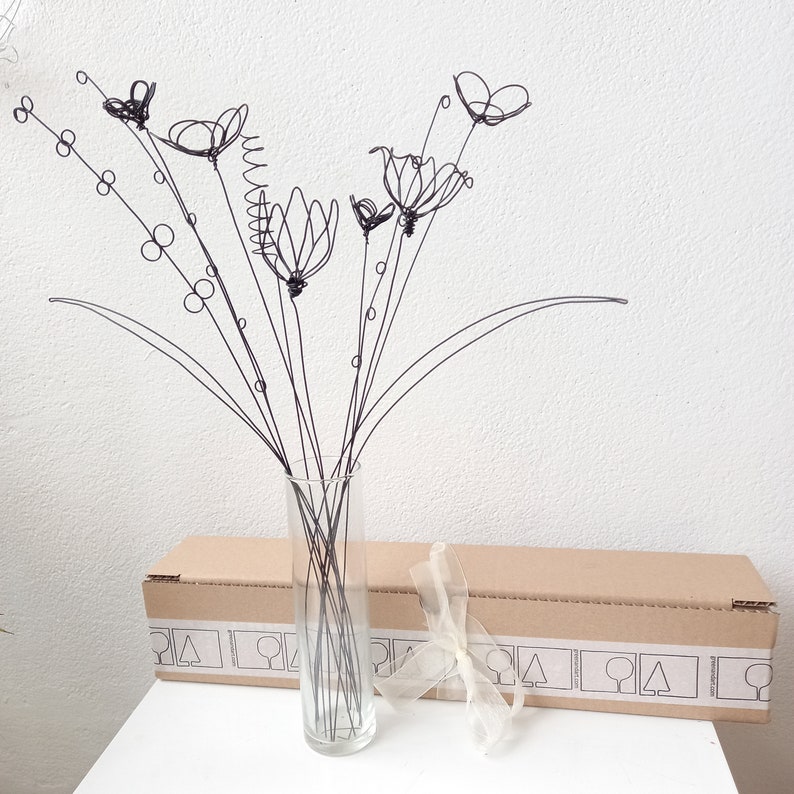 Bouquet Wire Art Flowers Lovely Home Decor Living Room - Etsy