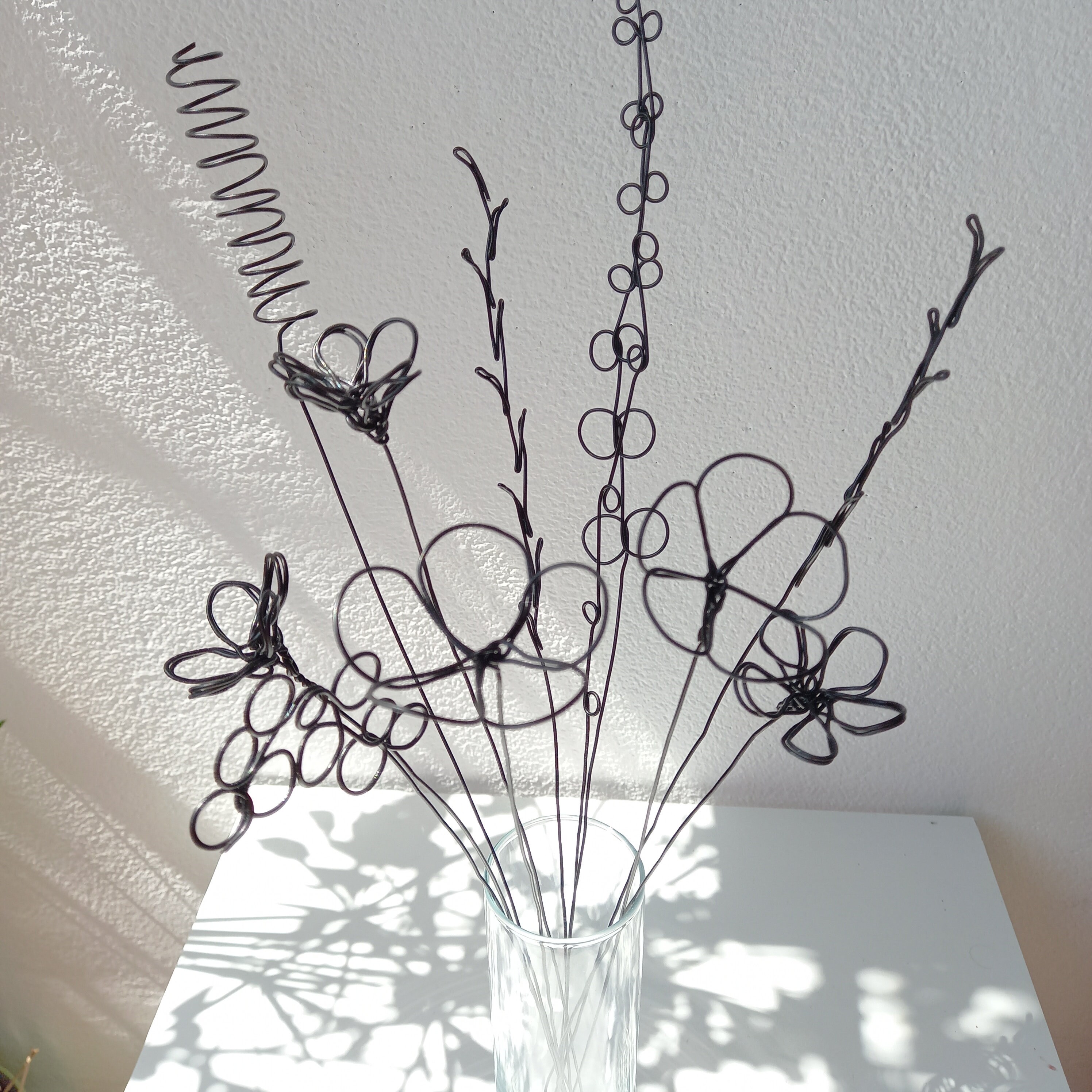 Artistic Flower Bouquet of 3D Wire Flowers for Home | Etsy UK