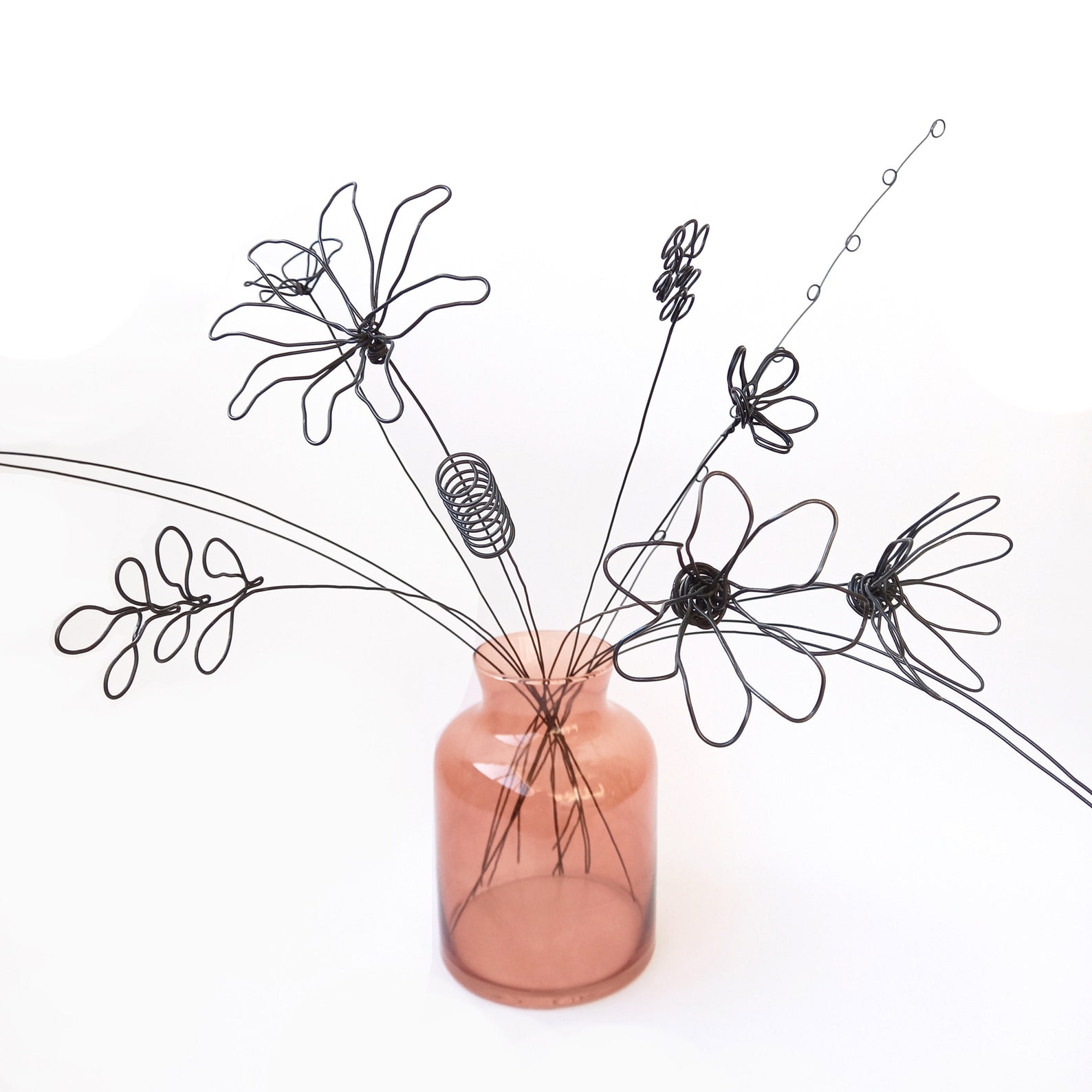 Bouquet Wire art flowers Lovely home décor Living room | Etsy