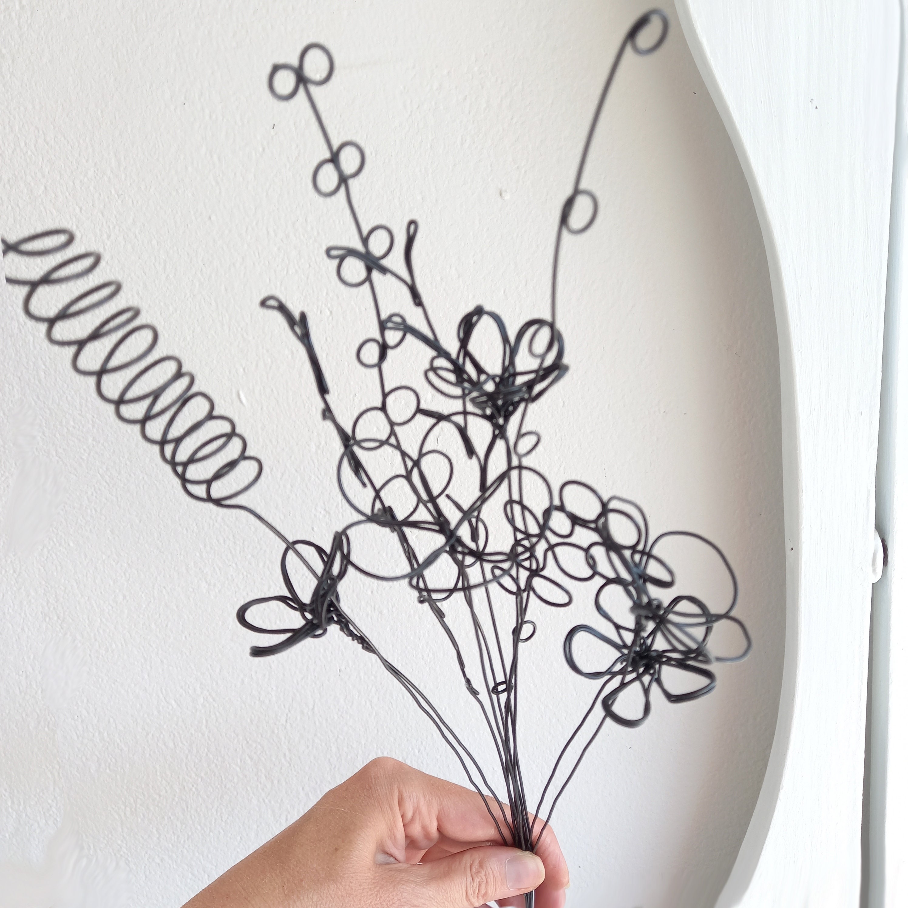 Artistic Flower Bouquet of 3D Wire Flowers for Home | Etsy UK