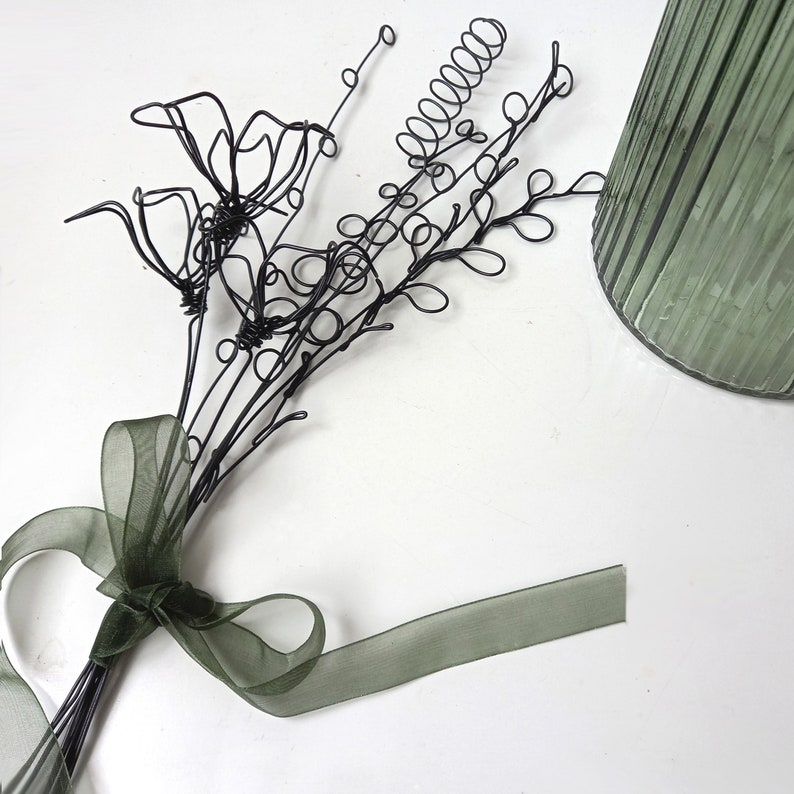 Floral Bouquet Wire Art Flowers Lovely Home Décor Living Room - Etsy