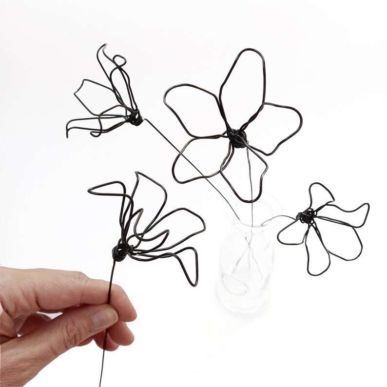 Lovely Wire Flowers Art Objects Wire Art Home Decor - Etsy