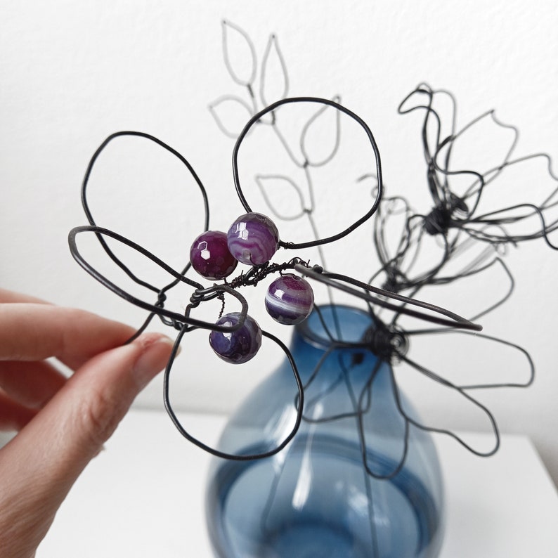 Wire Art Flowers for Home Decoration Lovely Sculpture Gift - Etsy