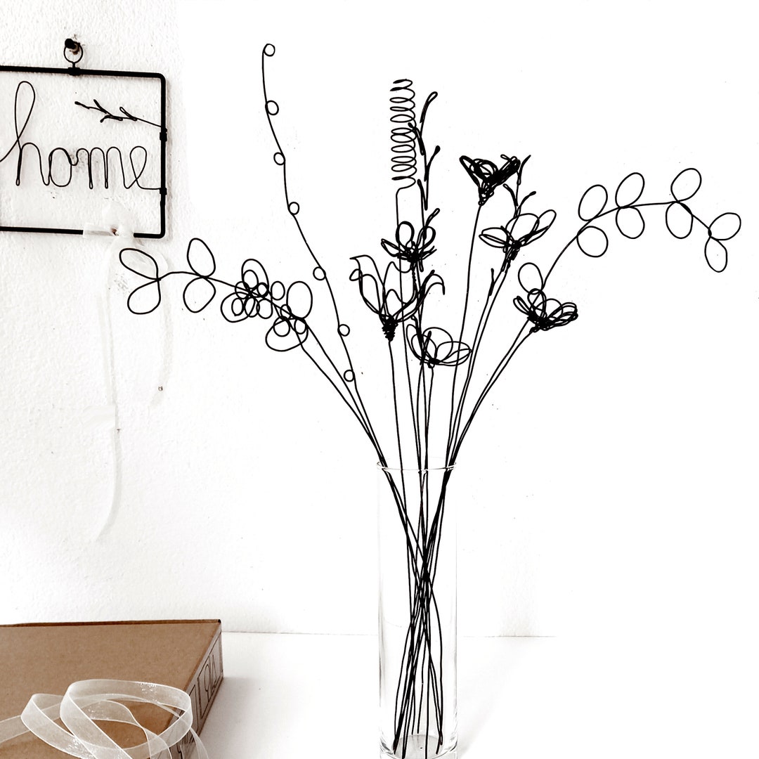 Wire Art Flowers Home Decor, Gift for Dear Friend Made With Love - Etsy