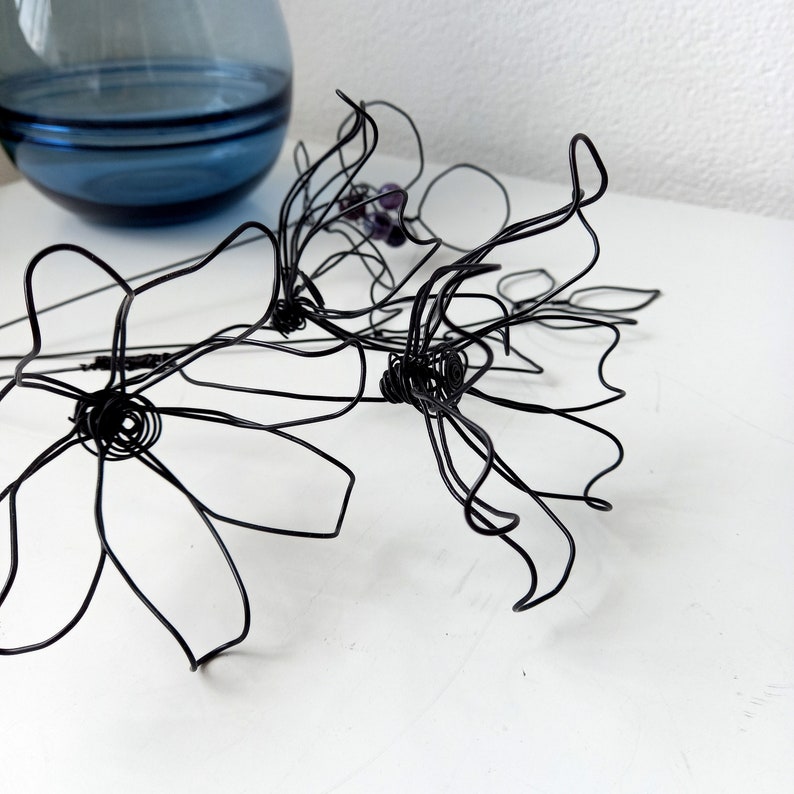Wire Art Flowers for Home Decoration Lovely Sculpture Gift - Etsy