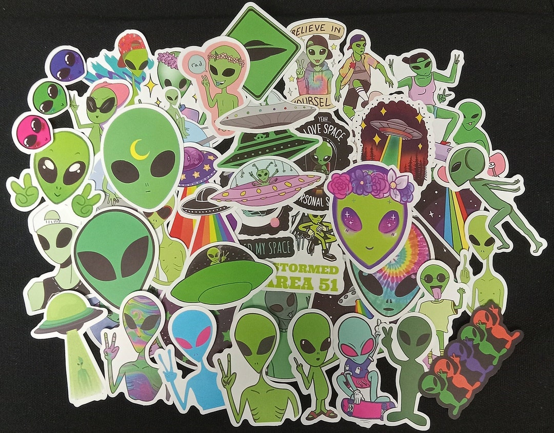 Alien Stickers Space Theme Sticker Pack 40pc. - Etsy
