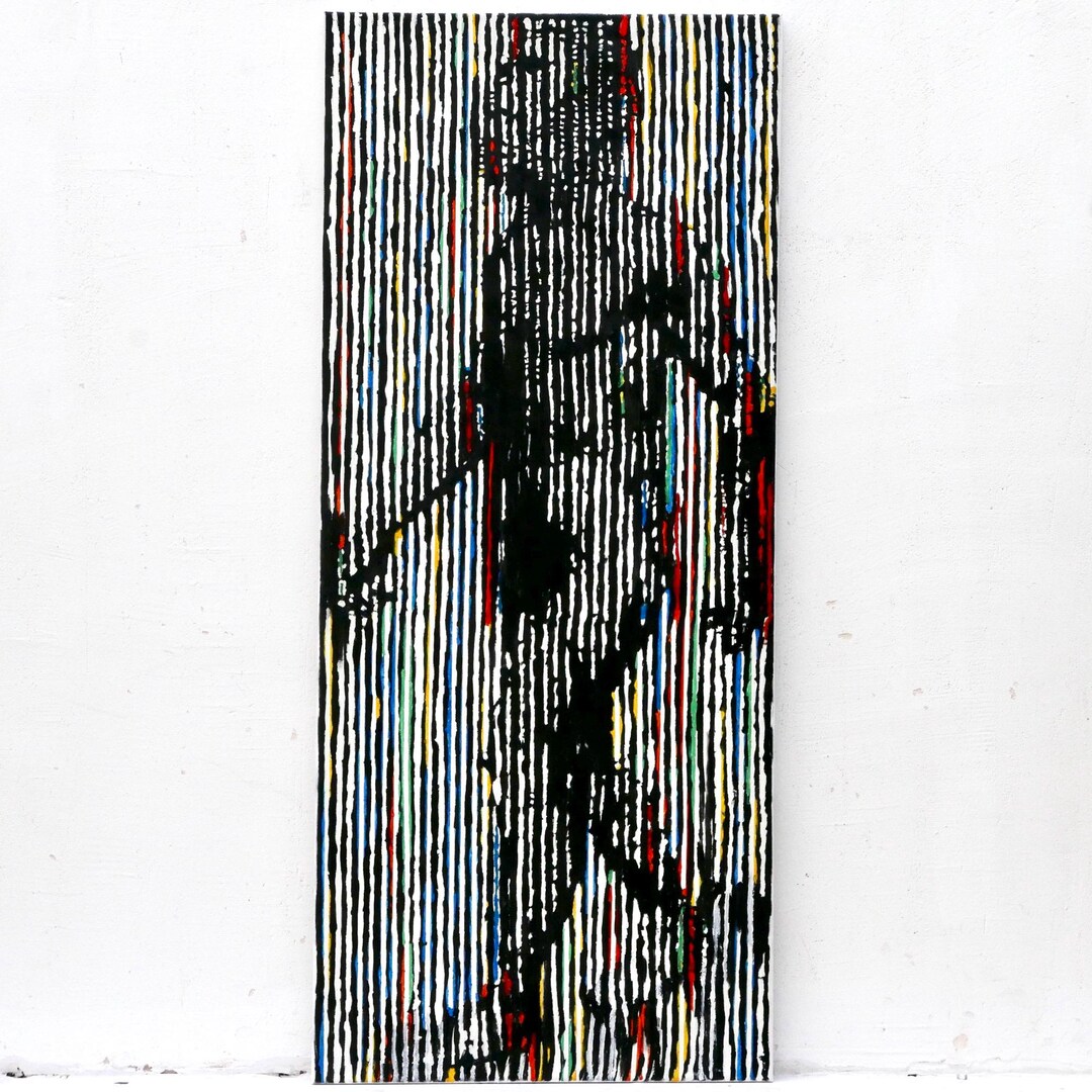 Homo Sapiens Canvas, Line Art, Modern Artwork, Op Art, Original Artwork ...