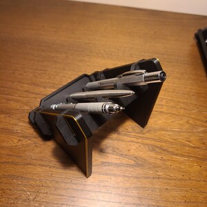 ANGLED Pen Stand - Holds 7, 5 and 3 Pens - Desktop Pen Holder and ...