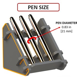 ANGLED Pen Stand - Holds 7, 5 and 3 Pens - Desktop Pen Holder and ...