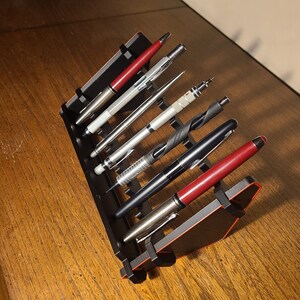 ANGLED Pen Stand - Holds 7, 5 and 3 Pens - Desktop Pen Holder and ...