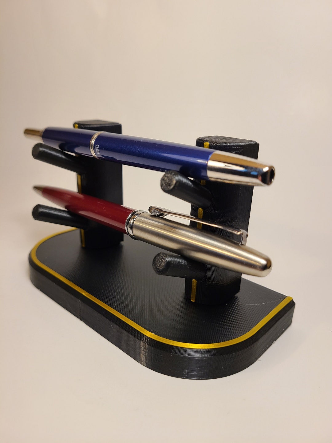 VERTICAL PEN STAND With Pegs Holds up to 8 Pens Fountain Pen Holder and ...