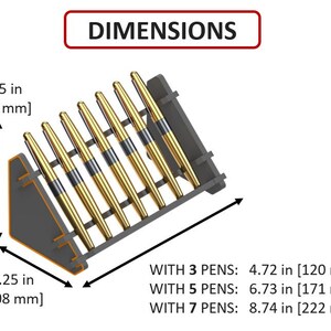 ANGLED Pen Stand - Holds 7, 5 and 3 Pens - Desktop Pen Holder and ...