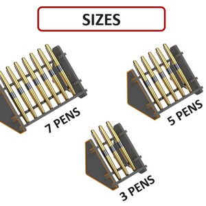 ANGLED Pen Stand - Holds 7, 5 and 3 Pens - Desktop Pen Holder and ...