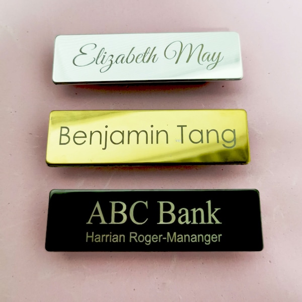 Metal Name Tags - Etsy