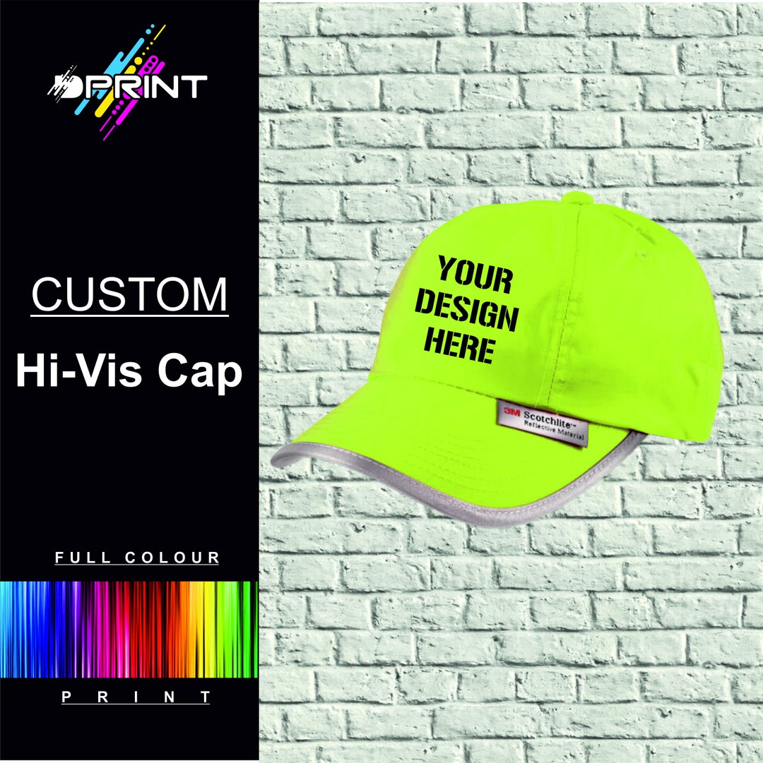 Personalised Custom Printed Hi Vis Cap Adult Unisex Custom Printed - Etsy