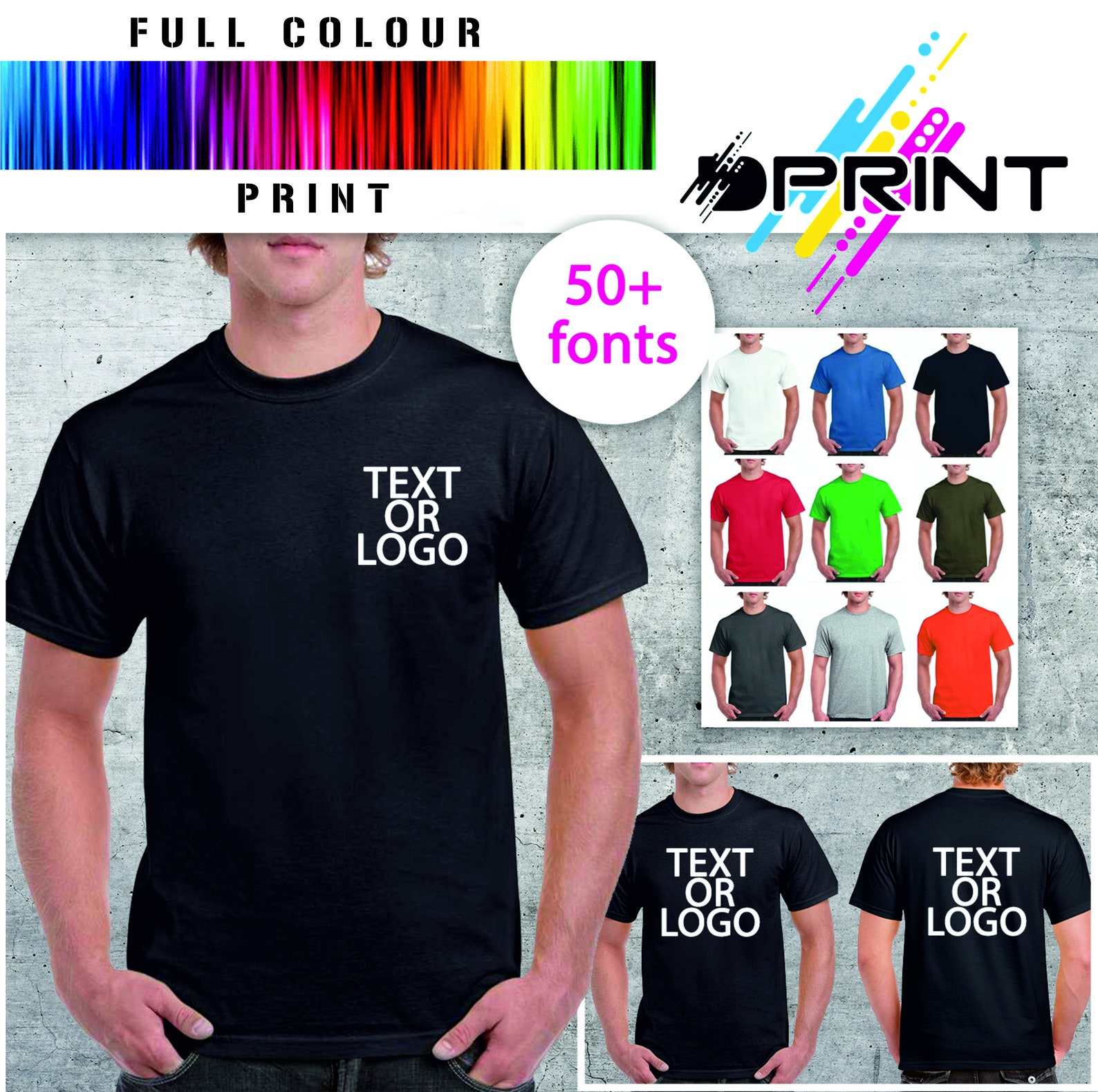 Personalised T-shirt Custom Printed Design Your Own Printed T | Etsy