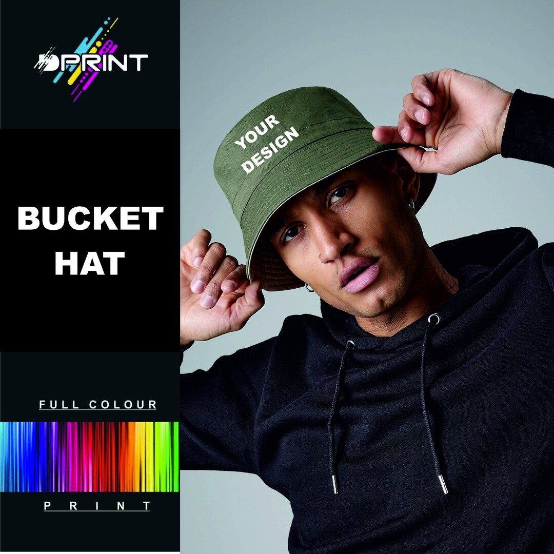 Personalised Bucket Hat Cap Festival Hat Printed Creamfields Stag Party ...