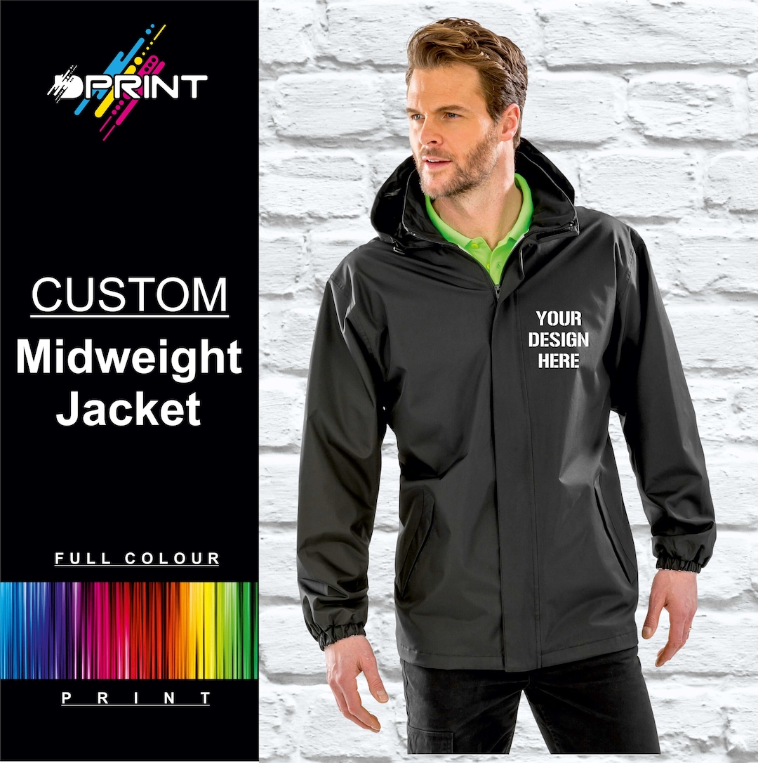 Custom Printed Midweight Jacket Personalised Work Wear Business BRAND ...
