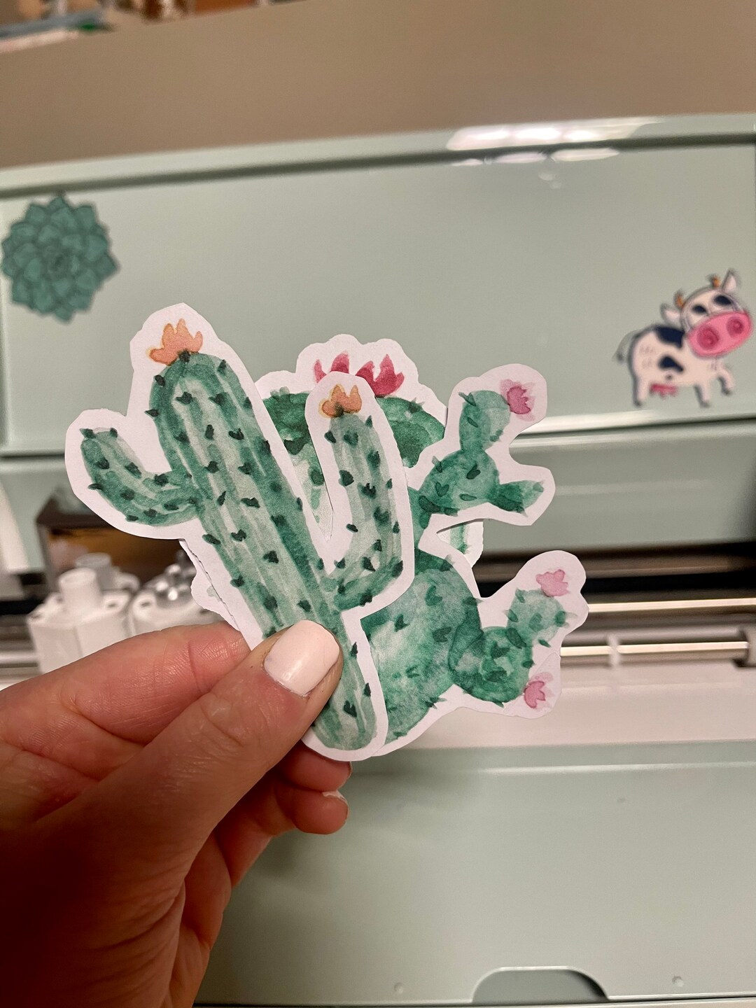 Watercolor Cactus Stickers - Etsy