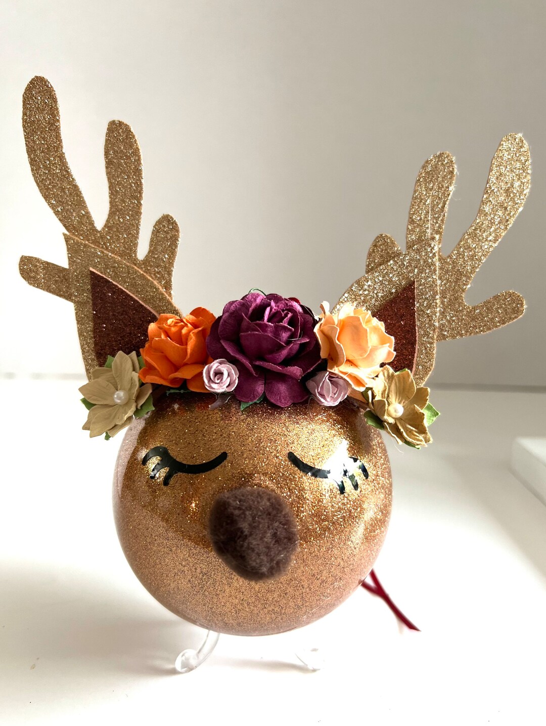 Flower Deer, Bauble, Animal, Woodland Animals, Gift, Nursery - Etsy