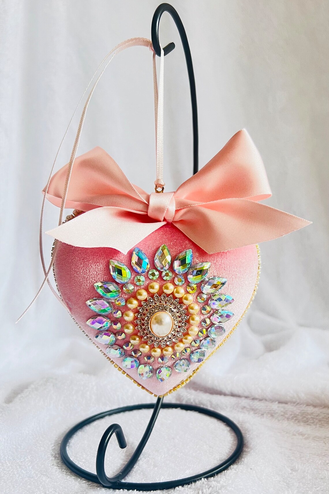 Velvet Gem Heart, Bauble, Ornament, Home Decor, Gift, Mother’s Day ...