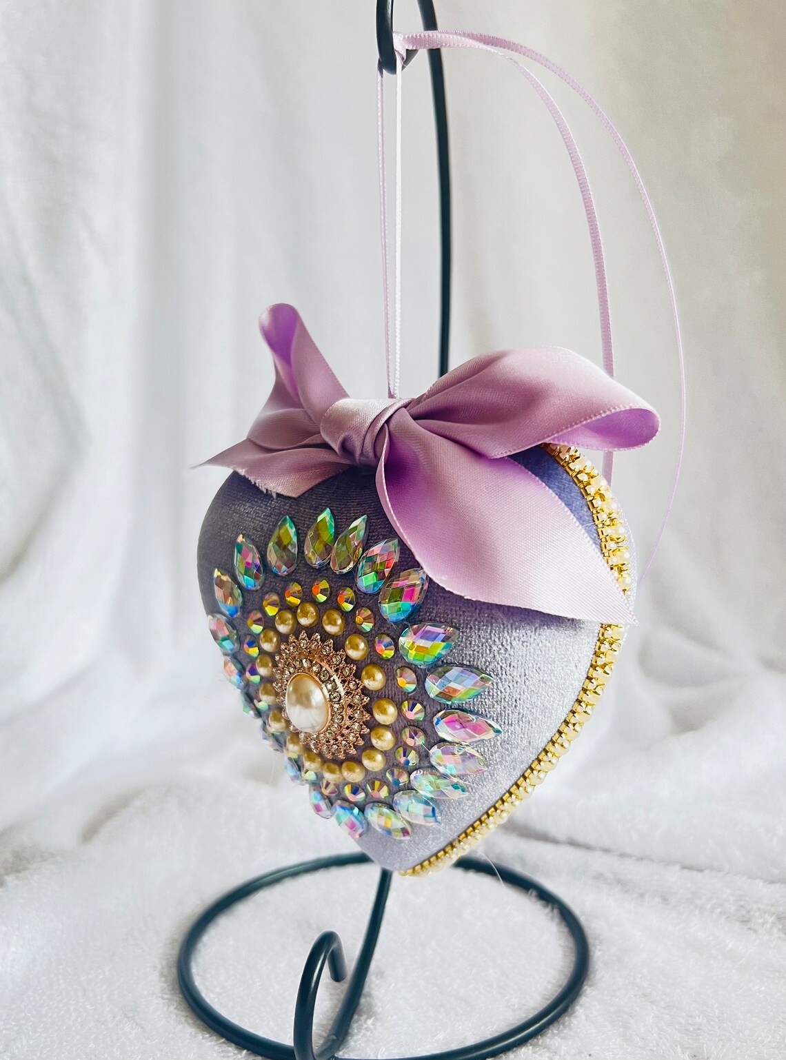 Velvet Gem Heart, Bauble, Ornament, Home Decor, Gift, Mother’s Day ...