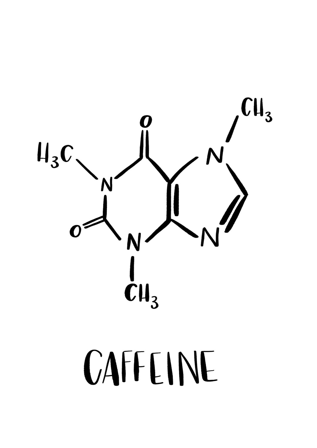 Caffeine Chemical Compound - Etsy