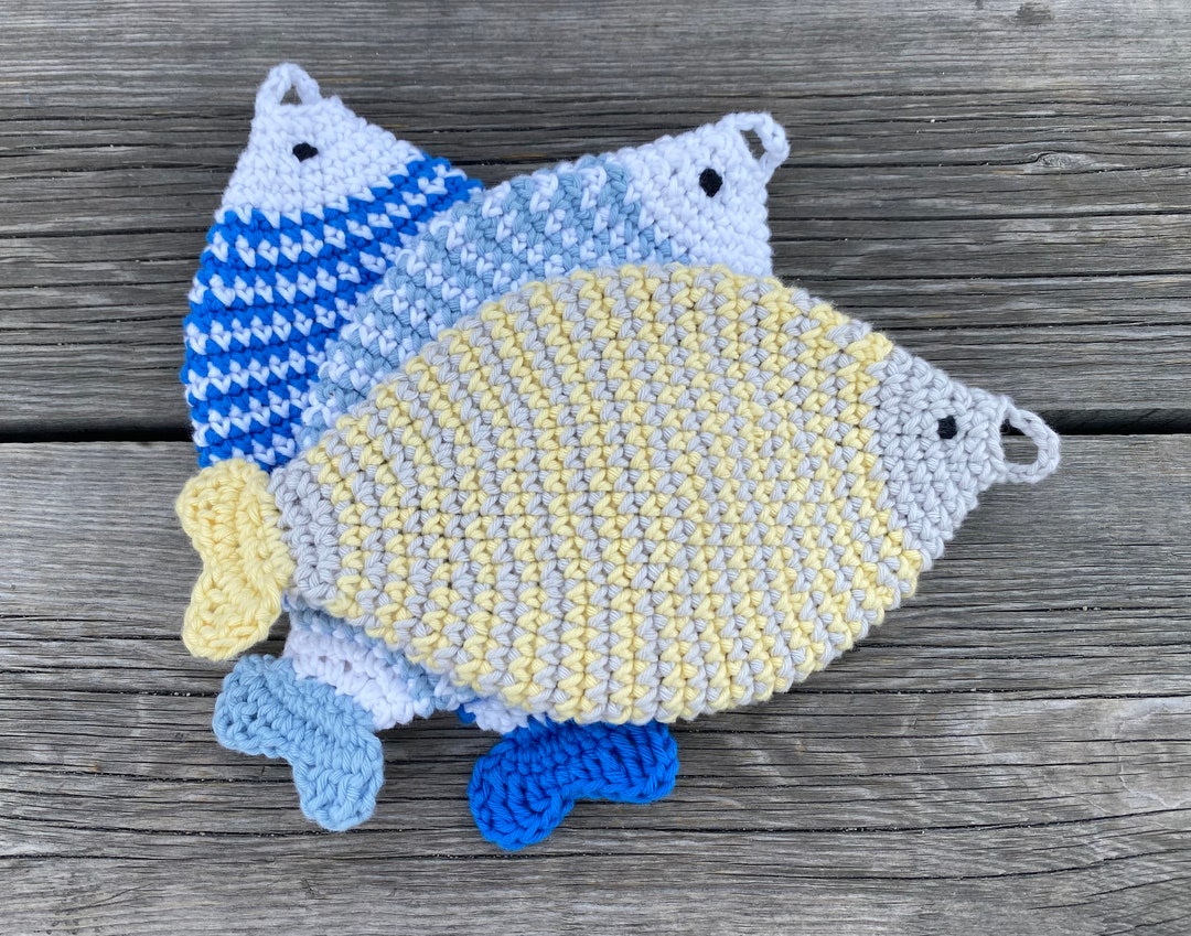 CROCHET PATTERN / Fish Potholder / Crochet Potholder Pattern / Crochet ...