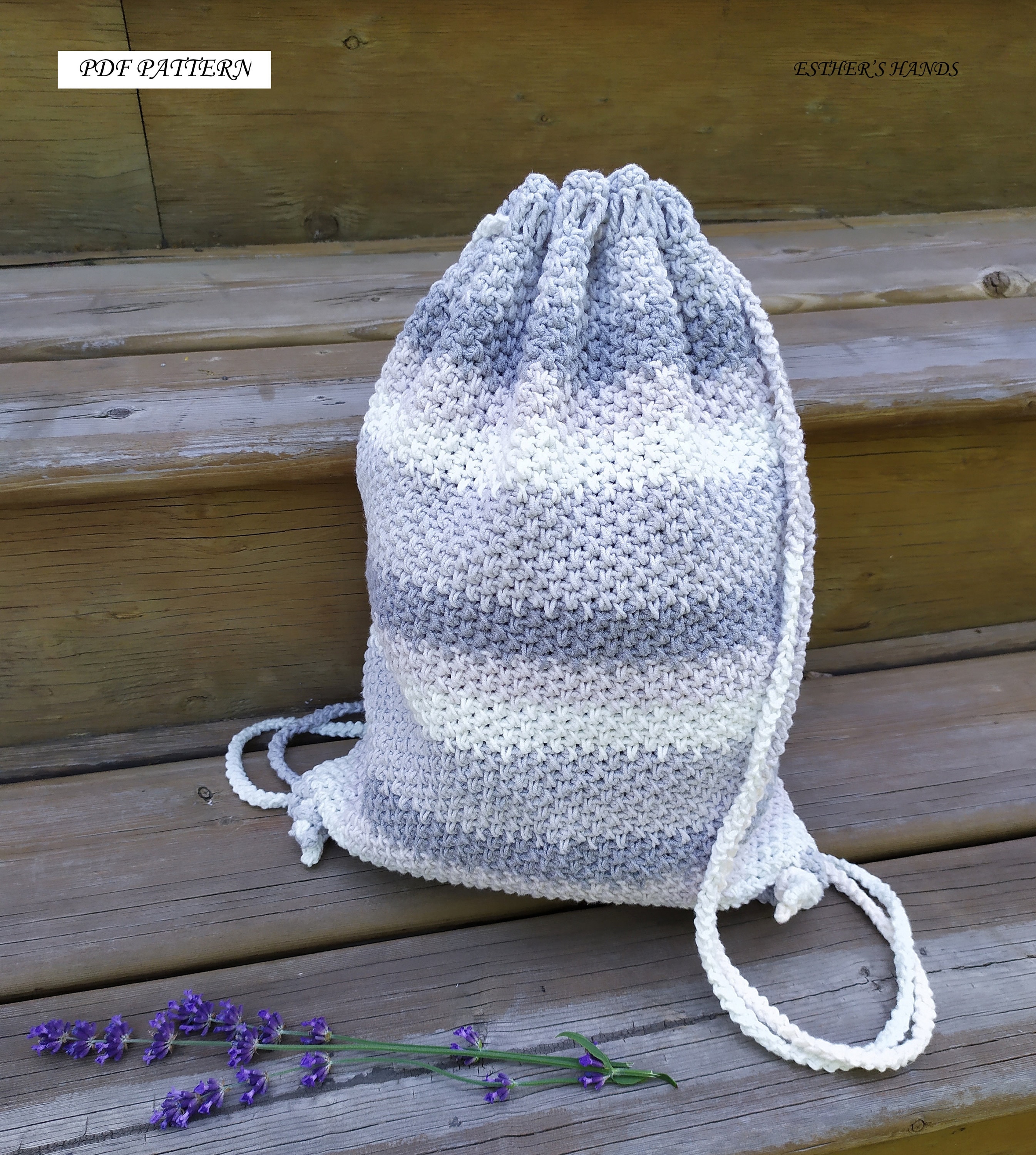 Crochet Pattern Backpack Lotus Backpack Crochet Drawstring - Etsy