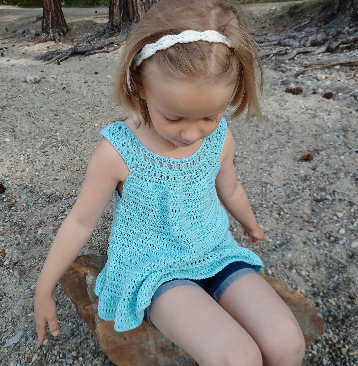 Crochet Pattern Baby and Girls Dress/top Sunny Skies Top - Etsy