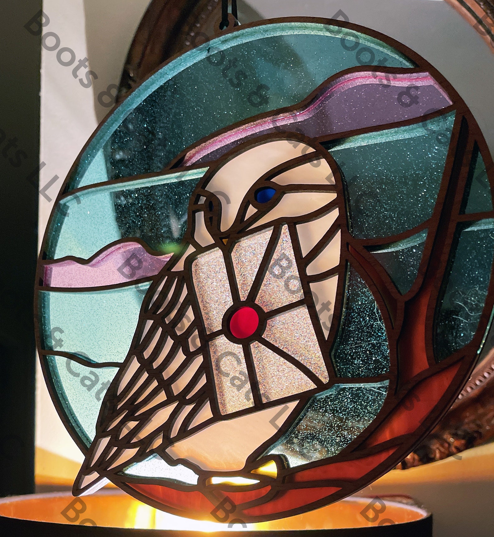 Special Delivery Magical Owl Suncatcher / Stained Glass-like - Etsy