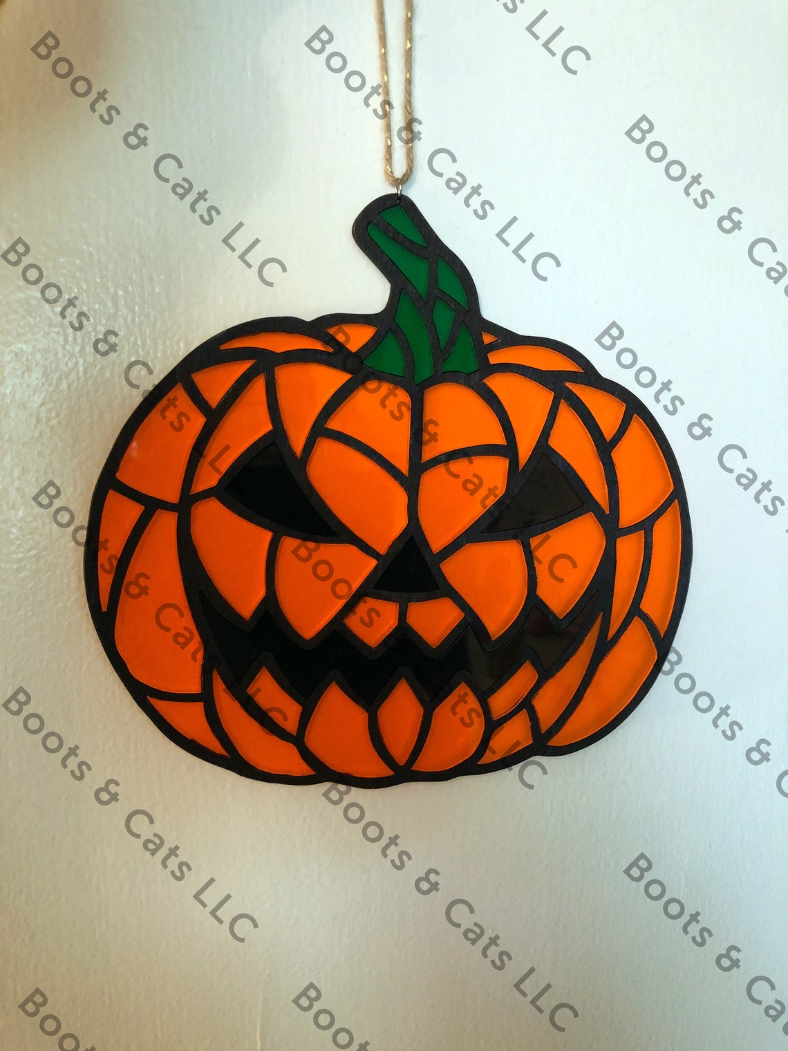 Stained-glass-like Pumpkin Window or Wall Decoration - Etsy