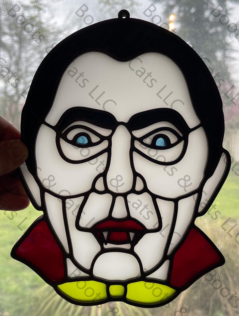 Vampire Suncatcher / Dracula / Stained Glass-like Suncatcher - Etsy