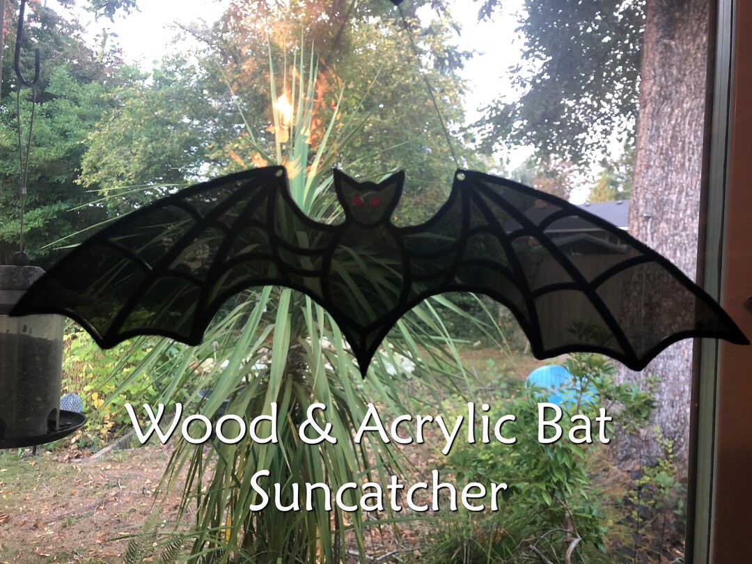 Bat Stained Glass Style Suncatcher / Window or Wall Decoration - Etsy