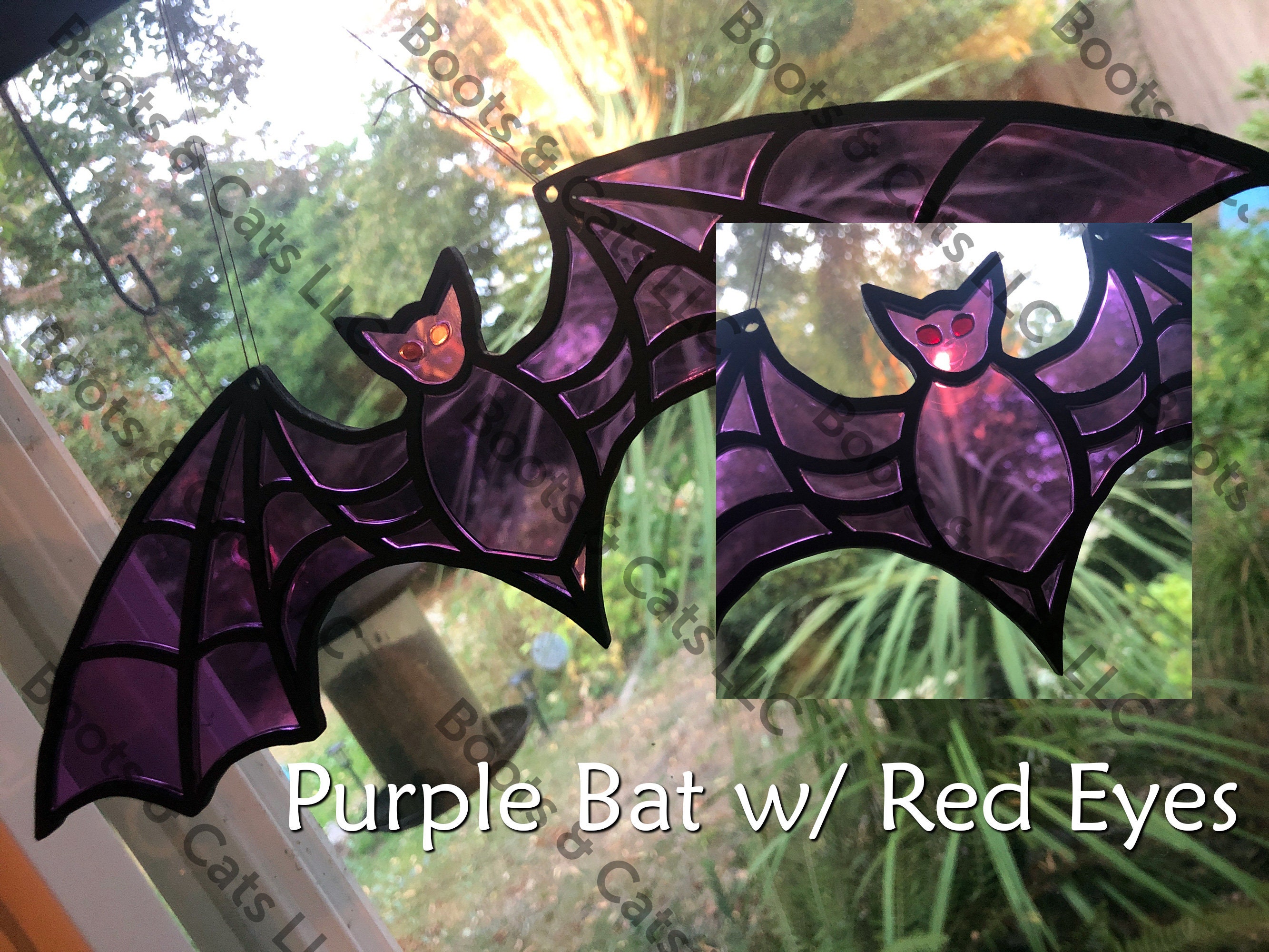 Bat Stained Glass Style Suncatcher / Window or Wall Decoration | Etsy