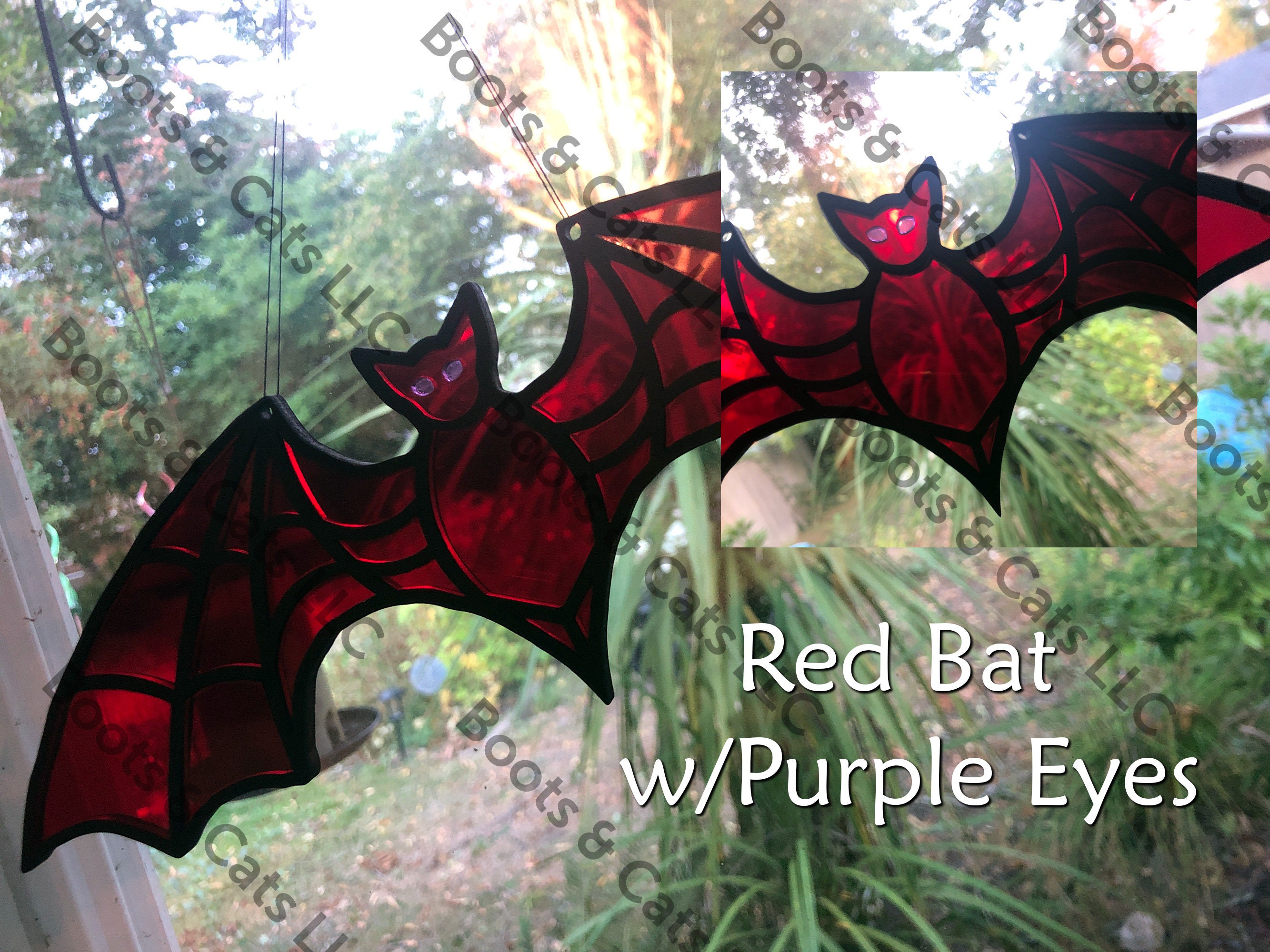 Bat Stained Glass Style Suncatcher / Window or Wall Decoration | Etsy