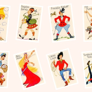 Vintage Whitman Old Maid Cards Digital Download • Childhood Card Game ...