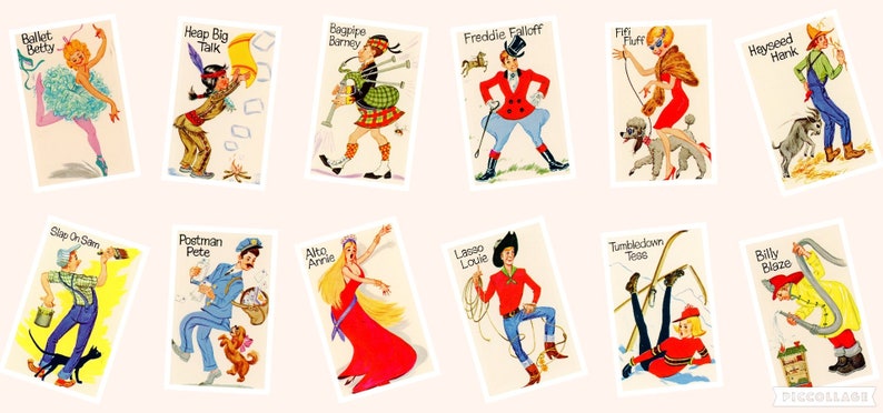 Vintage Whitman Old Maid Cards Digital Download • Childhood Card Game ...