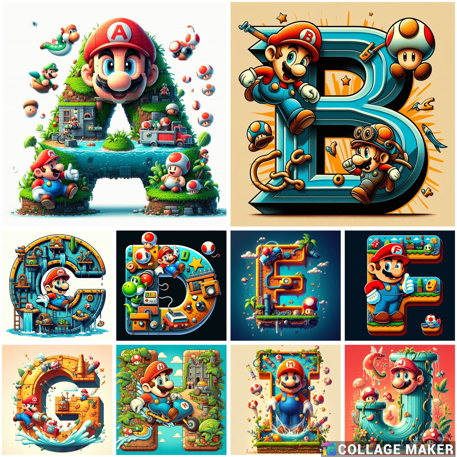 MARIO BROTHERS ABC Alphabet Digital Download - Etsy